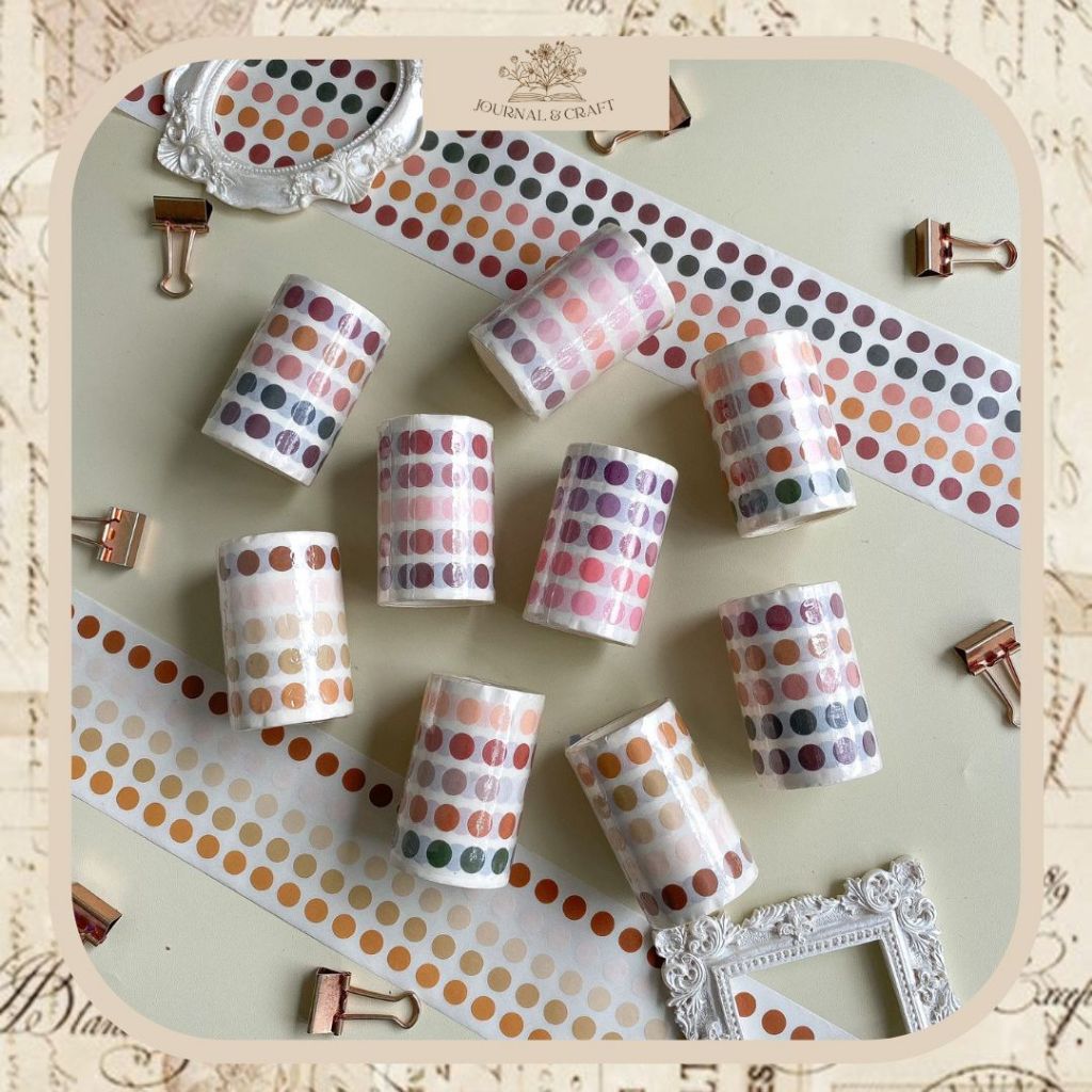 Jual Selotip Stiker Washi Dot Bujo Scrapbook Diary Stiker Dot Roll ...