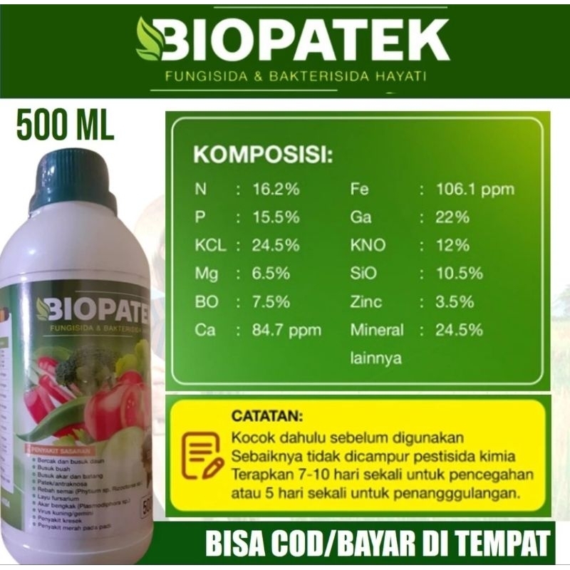 Jual TERBAIK BIOPATEK 500ml (Beli 2 gratis 1) Obat bercak Daun Busuk ...