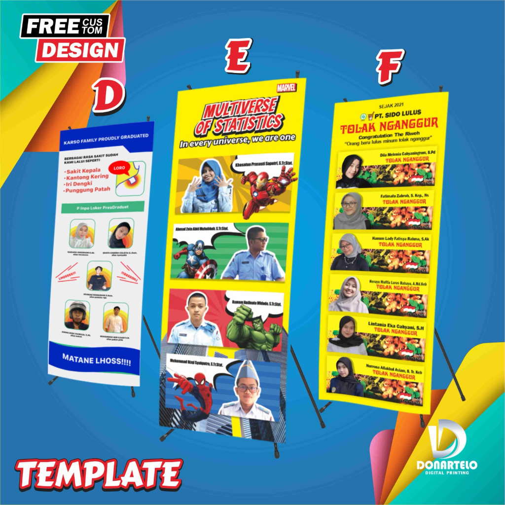 Jual FREE DESAIN Cetak X Banner 160cm X 60cm 1 hari jadi, BANNER WISUDA ...