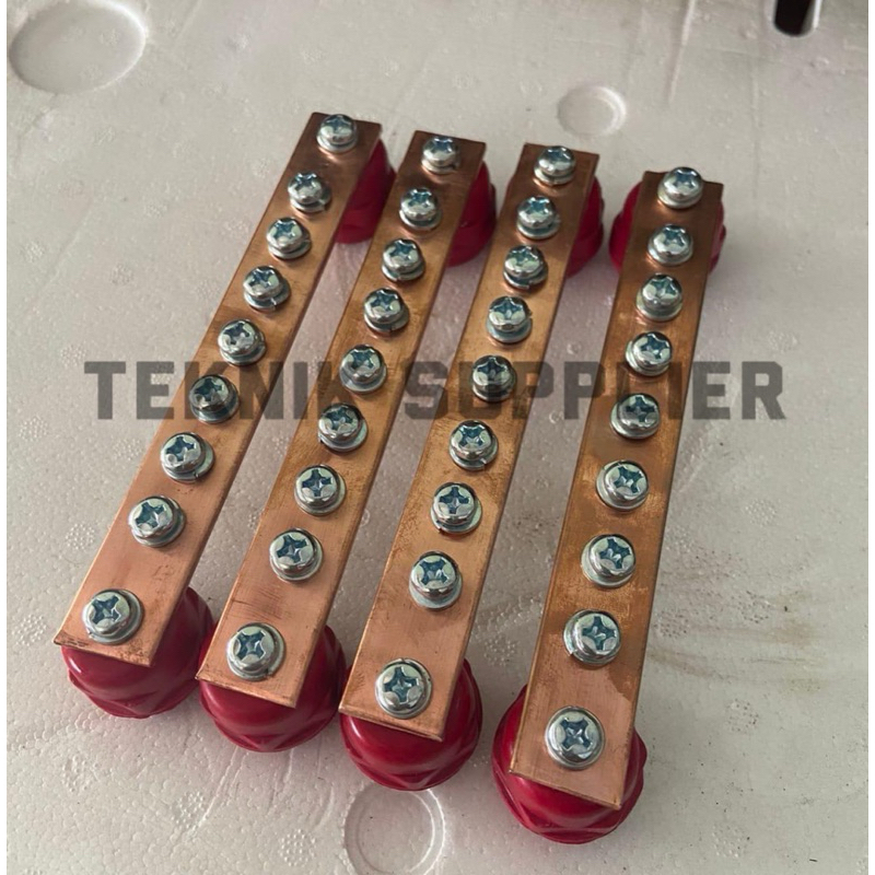 Jual busbar tembaga 3mm x 20mm x 200mm 6 baut komplit / busbar ...