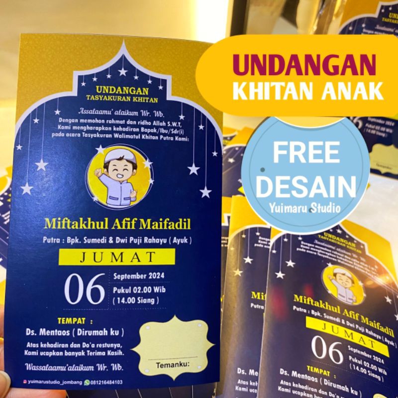 Jual Undangan Khitanan Murah, Undangan Sunatan Anak, FREE DESAIN + PLASTIK | Shopee Indonesia
