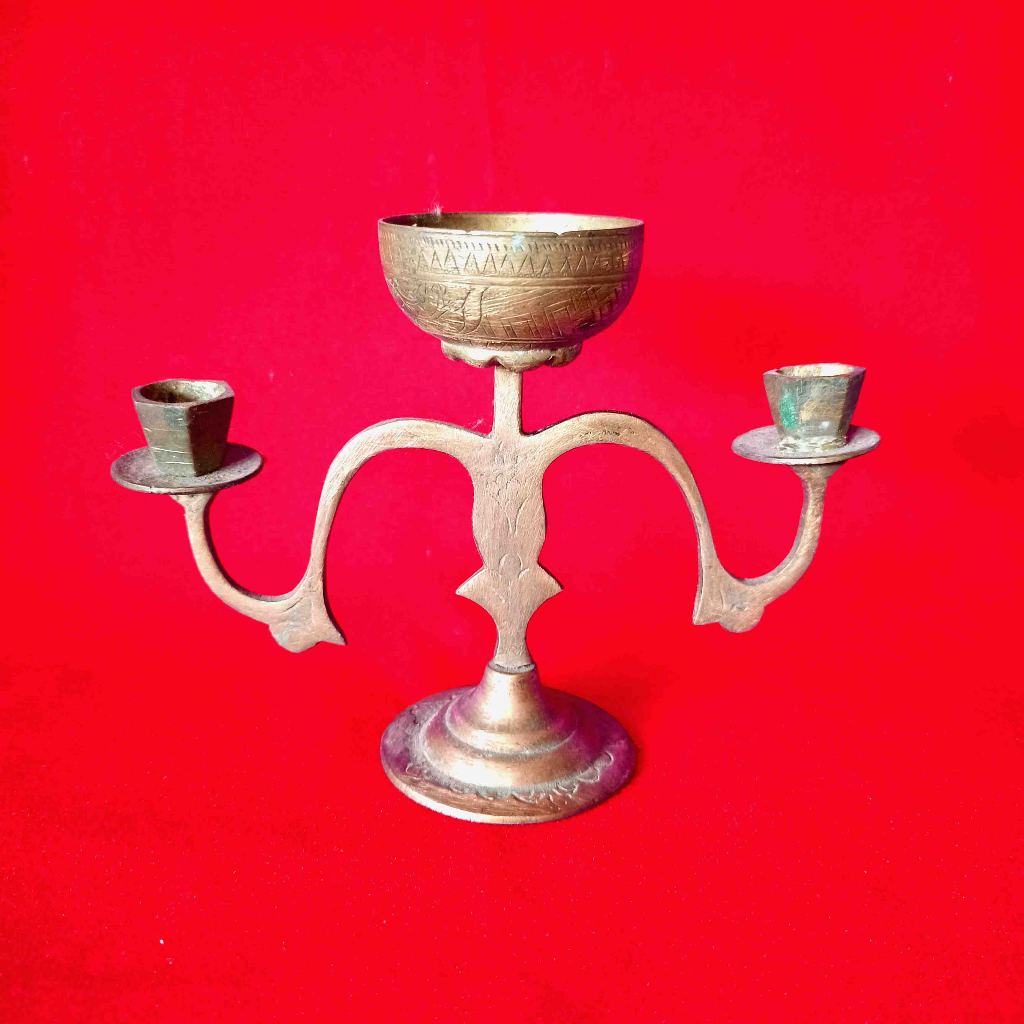 Jual Tempat Lilin Jadul Unik Bahan Kuningan | Shopee Indonesia