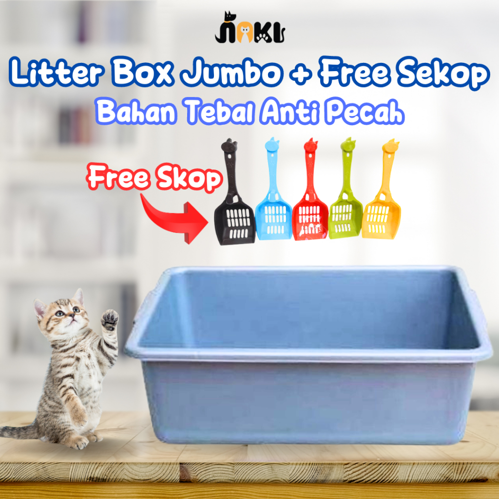Jual [GROSIR] LITTER BOX KUCING JUMBO FREE SEKOP PASIR UKURAN 38 X 32 X ...
