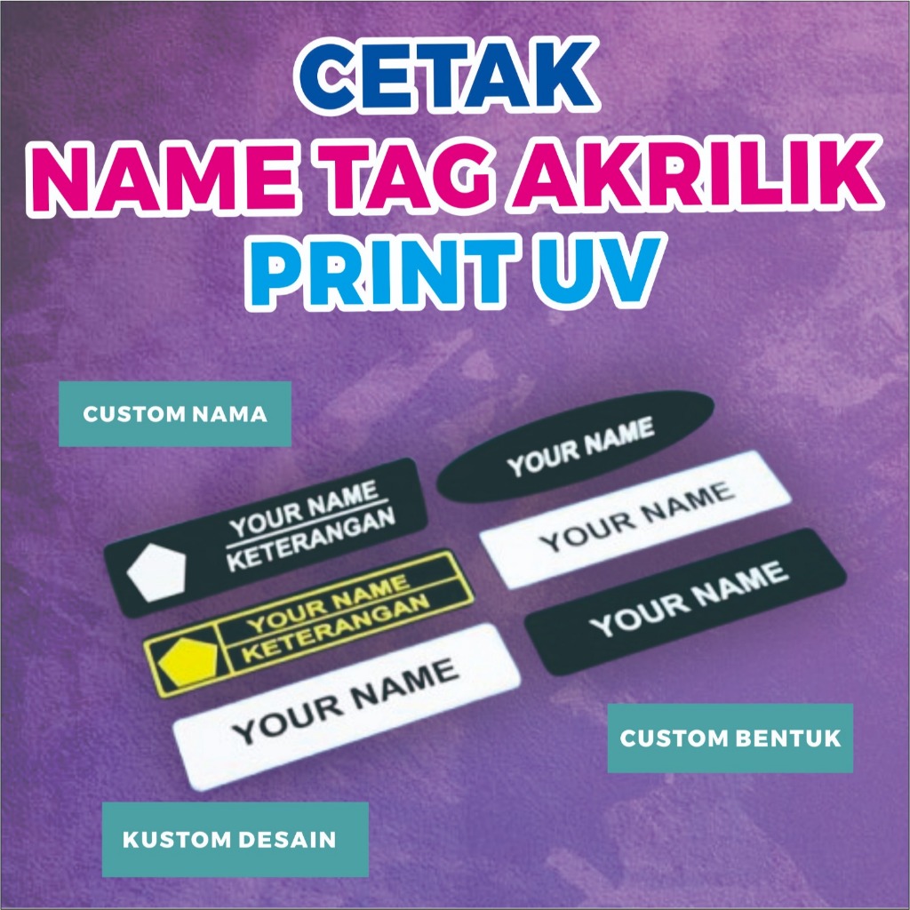 Jual CETAK NAME TAG PRINT UV | Shopee Indonesia
