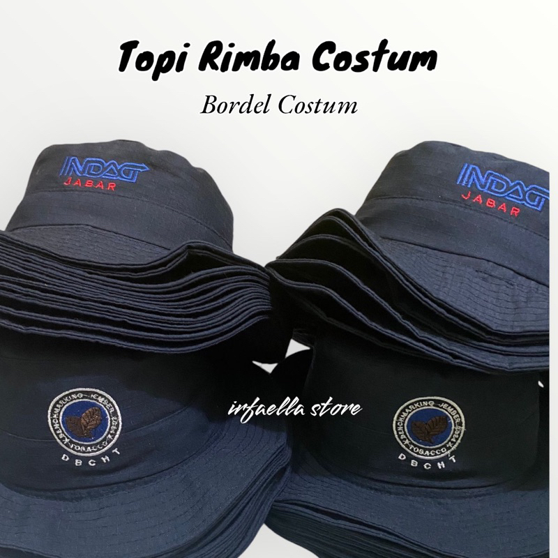 Jual Topi Rimba costum bebas bordir (Nama/logo) | Shopee Indonesia