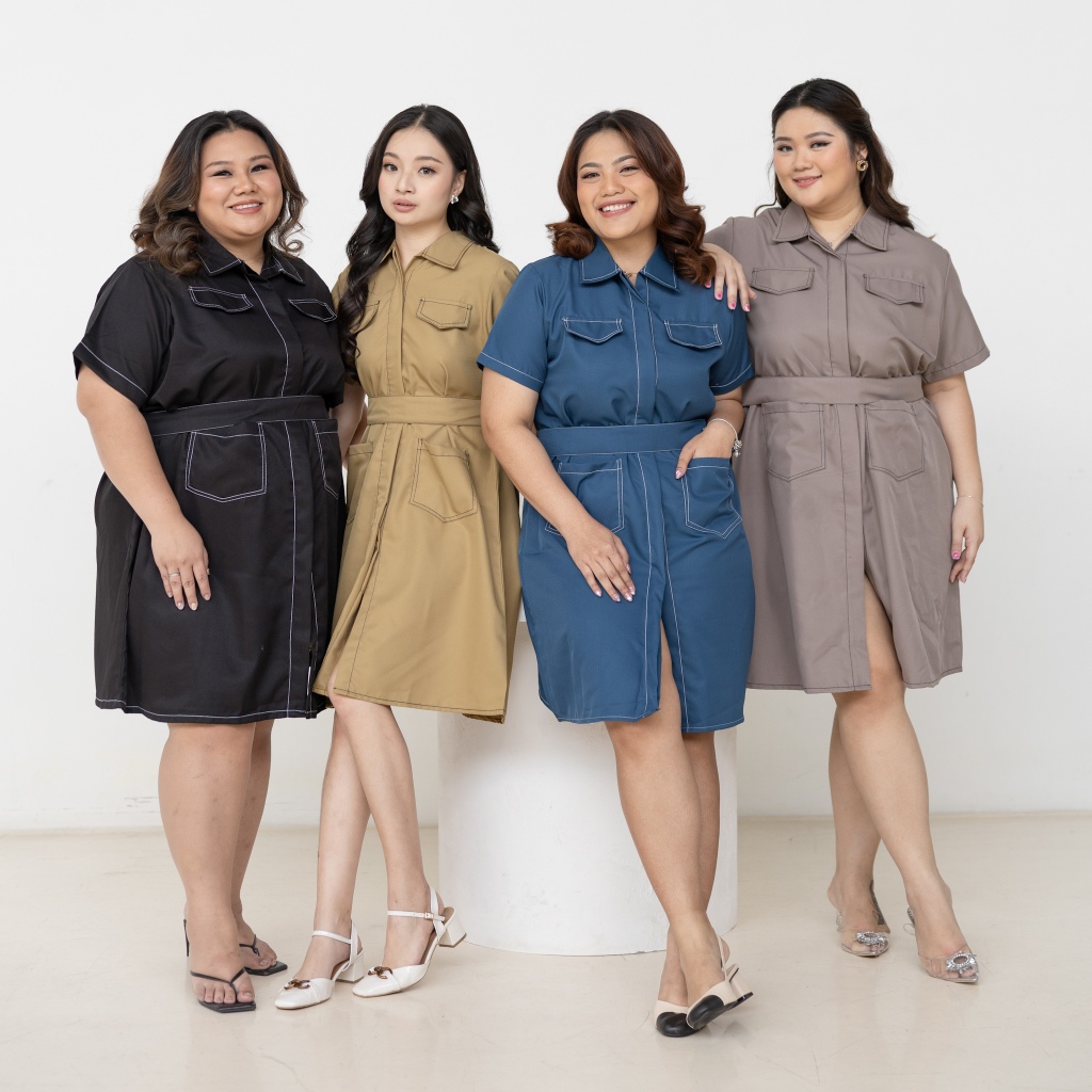 Jual Eclaire - Vinca Dress Normal Grande Bigsize Xtrasize | Midi Dress ...