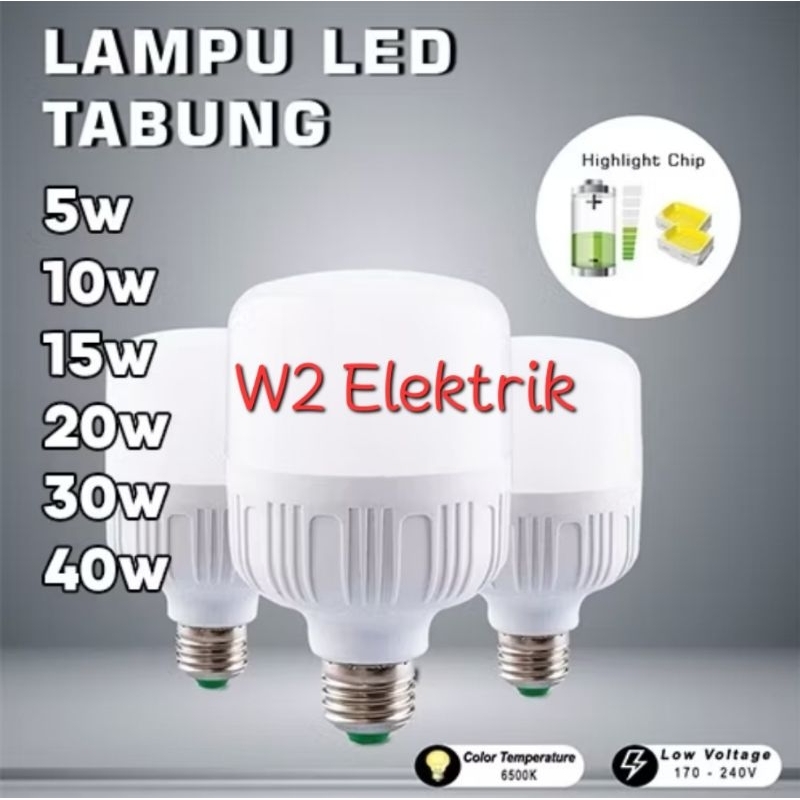 Jual Lampu LED Bulb Jumbo Tabung 5W 10W 15W 20W 30W 40W Kapsul Super ...