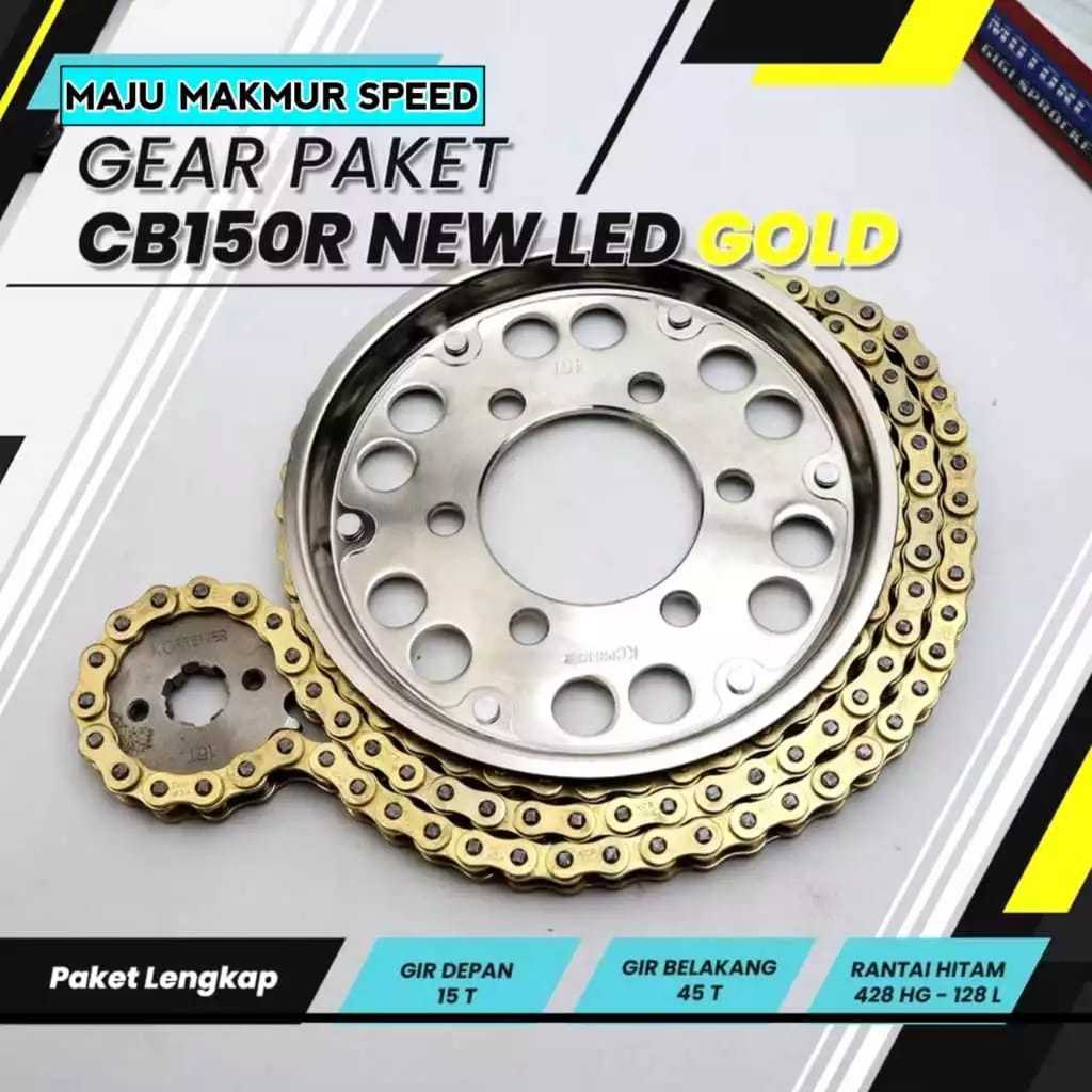 Jual Gear Set CB150R New LED / CB150X / Sonic FI 15T/45T 428H-128L Merk ...