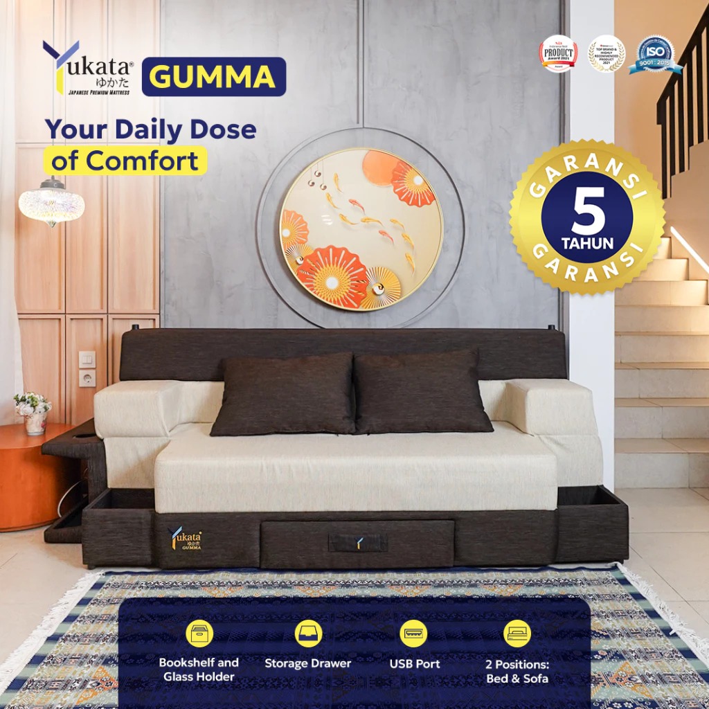 Jual SOFABED YUKATA GUMMA LEBAR 120CM SOFA BED MULTIFUNGSI MINIMALIS ...