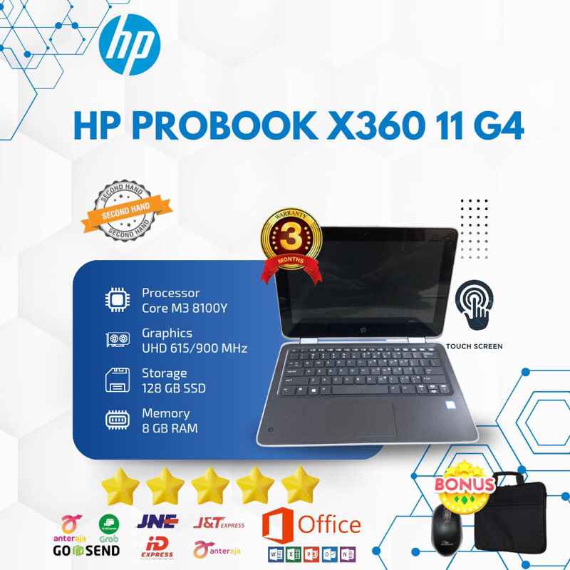 Jual HP probook X360 11 G2 Touchscreen Core M3 Gen 7 / RAM 8GB SSD ...
