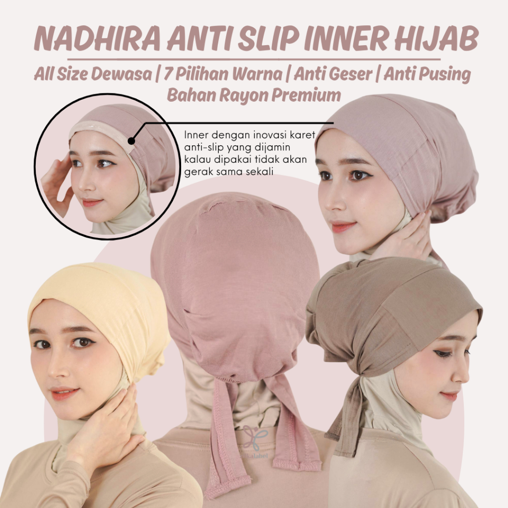 Jual NADHIRA ANTI-SLIP INNER HIJAB/Ciput Ninja/ Iner Hijab/Daleman ...