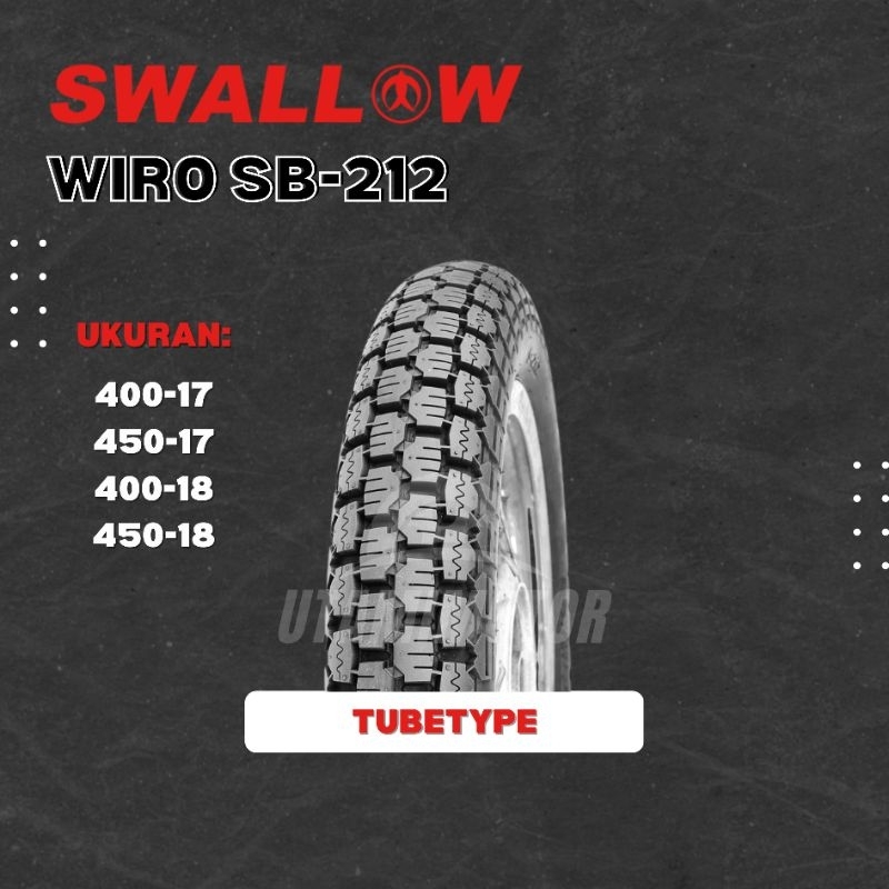Jual BAN MOTOR SWALLOW WIRO SB212 RING 17 RING 18 400-17 450-17 400-18 450-18 TUBETYPE NON ...