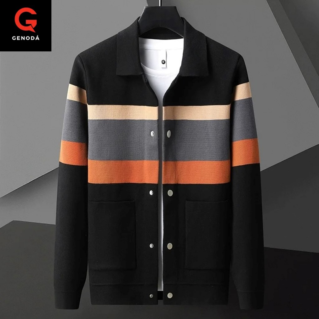 Jual Jaket Rajut Pria Bahan Rajutan Knitted Trendy Tebal Kombinasi ...