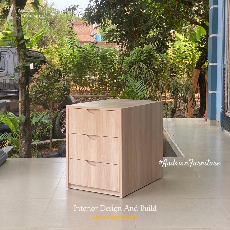 Jual Nakas Drawer Meja Kantor / Kerja 3 Laci Storage Minimalis HPL ...