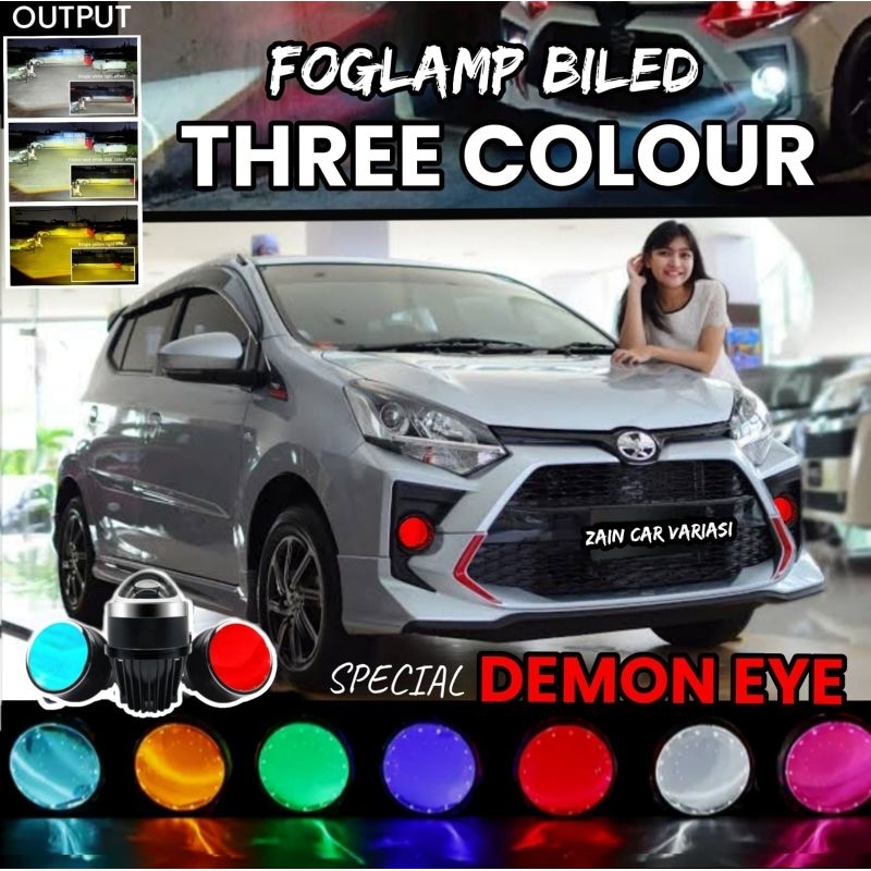 Jual FOGLAMP BILED 3 WARNA AGYA AYLA DEMON EYE LAMPU VARIASI MOBIL Q8 ...