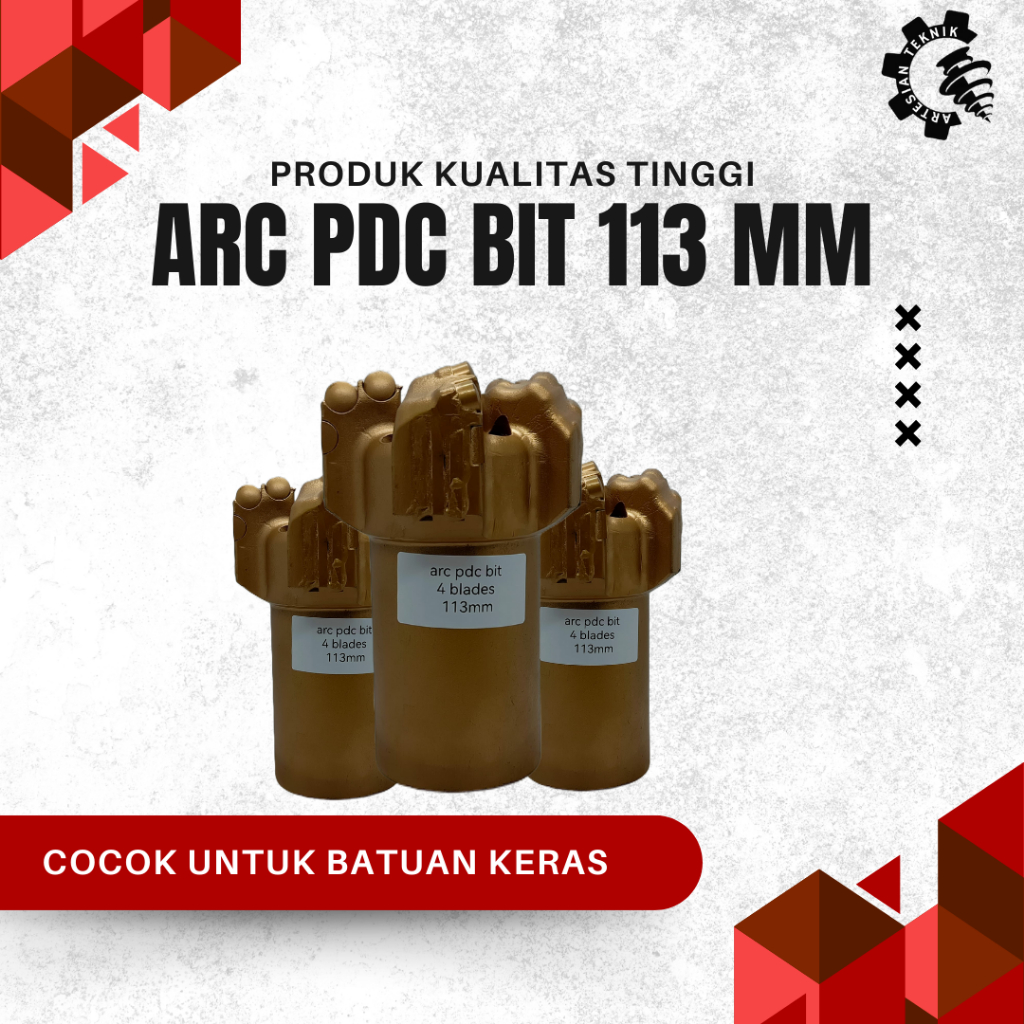 Jual ARC PDC Bit 113 mm/4 Inch 4 Sayap Untuk Pengeboran Batuan Keras | Shopee Indonesia
