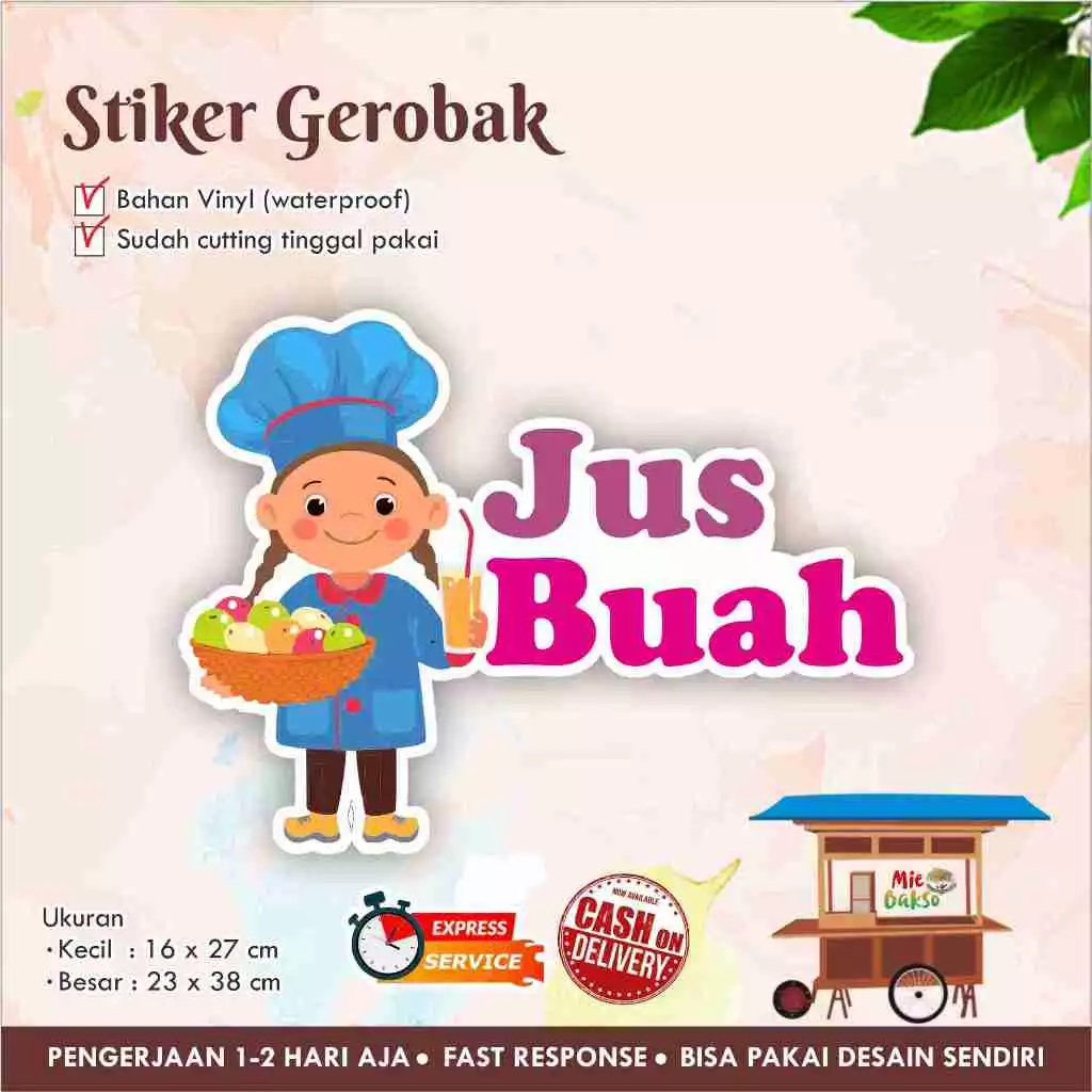 Jual STIKER KACA GEROBAK VINYL JUS BUAH / LABEL MAKANAN | Shopee Indonesia