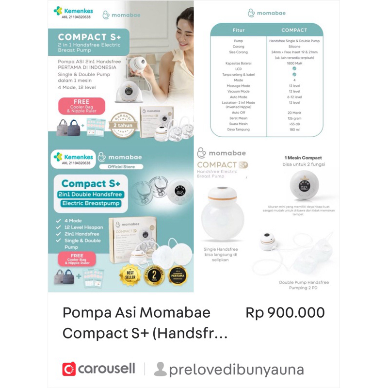 Jual Pompa asi Momabae compact S+ (Preloved) | Shopee Indonesia