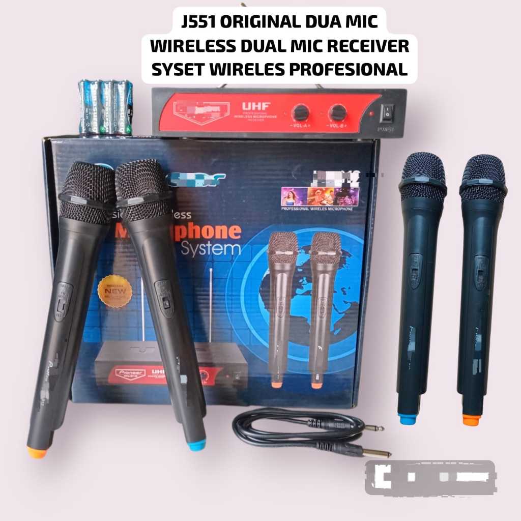 Jual J551 MICROPHONE DUA MIC WIRELES MIK WIRELESS MIX DUAL HANDLE ...