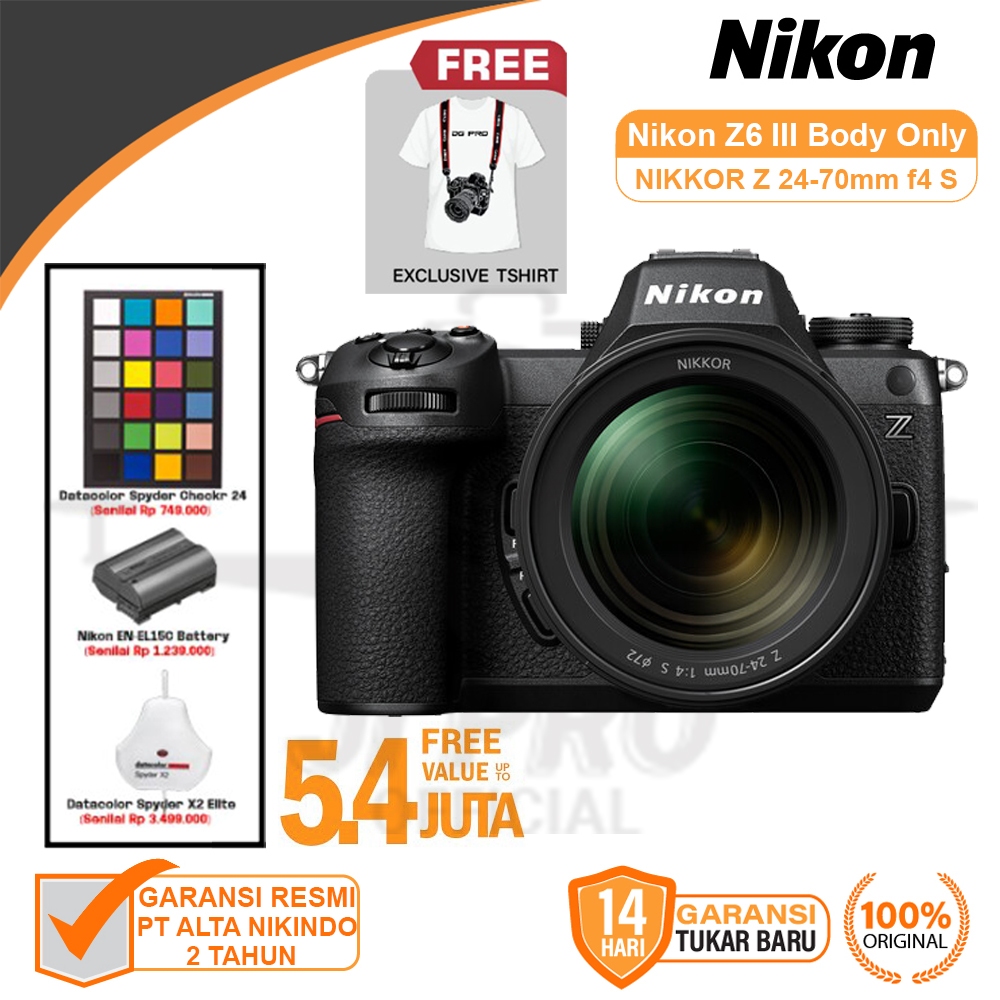 Jual Nikon Z6 III kit 24-70mm f4 S Mirrorless Camera Nikon Z6III Nikon Z 6 Mark III Kit 24-70 mm ...