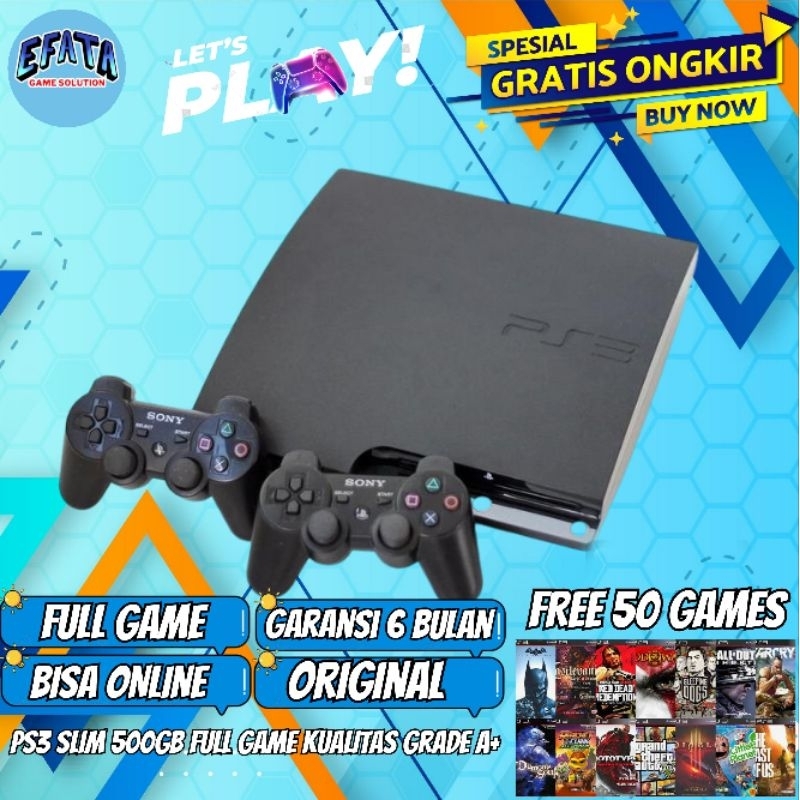 Jual PS3 PS 3 SLIM 160/250/320/ 500 GB FULL GAME Garansi 6 bulan ...