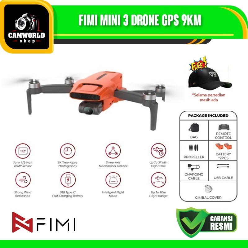 Jual FIMI X8 Mini 3 COMBO Drone GPS 9km 4K 3-axis Gimbal 37 Min Flight Time | Shopee Indonesia