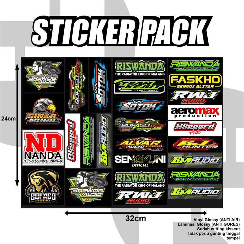 Jual STIKER SOUND PAKET 28 & 35 POTONG | VINYL PLASTIK TAHAN AIR BUKAN ...