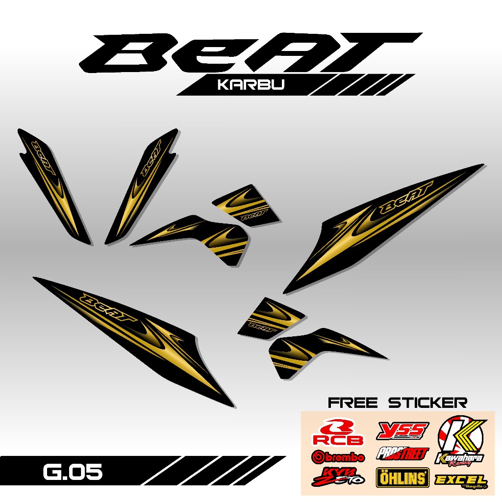 Jual ( COD ) Striping Sticker Beat KARBU 2008 2009 2010 2011 2012 Motif ...
