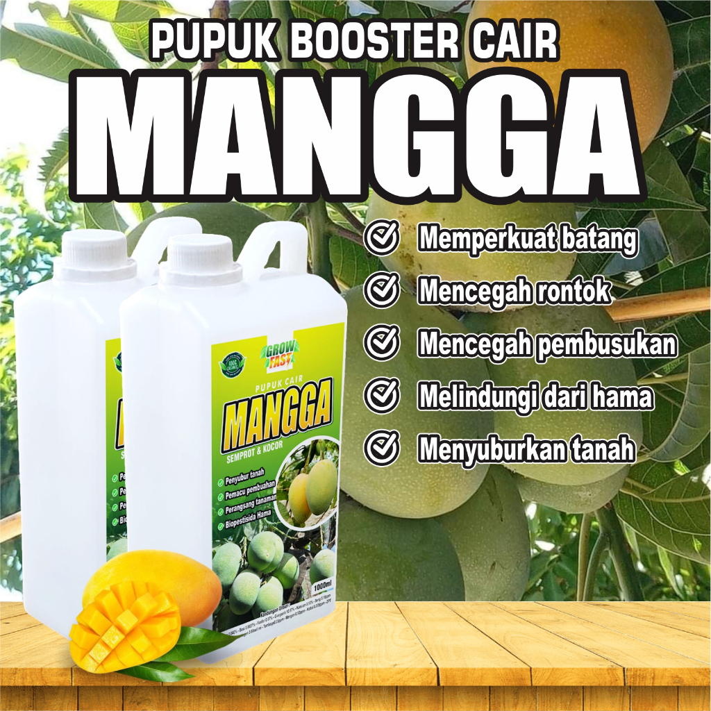Jual Pupuk Organik Cair Booster Buah Mangga 1 Liter Bikin Mangga Cepat ...