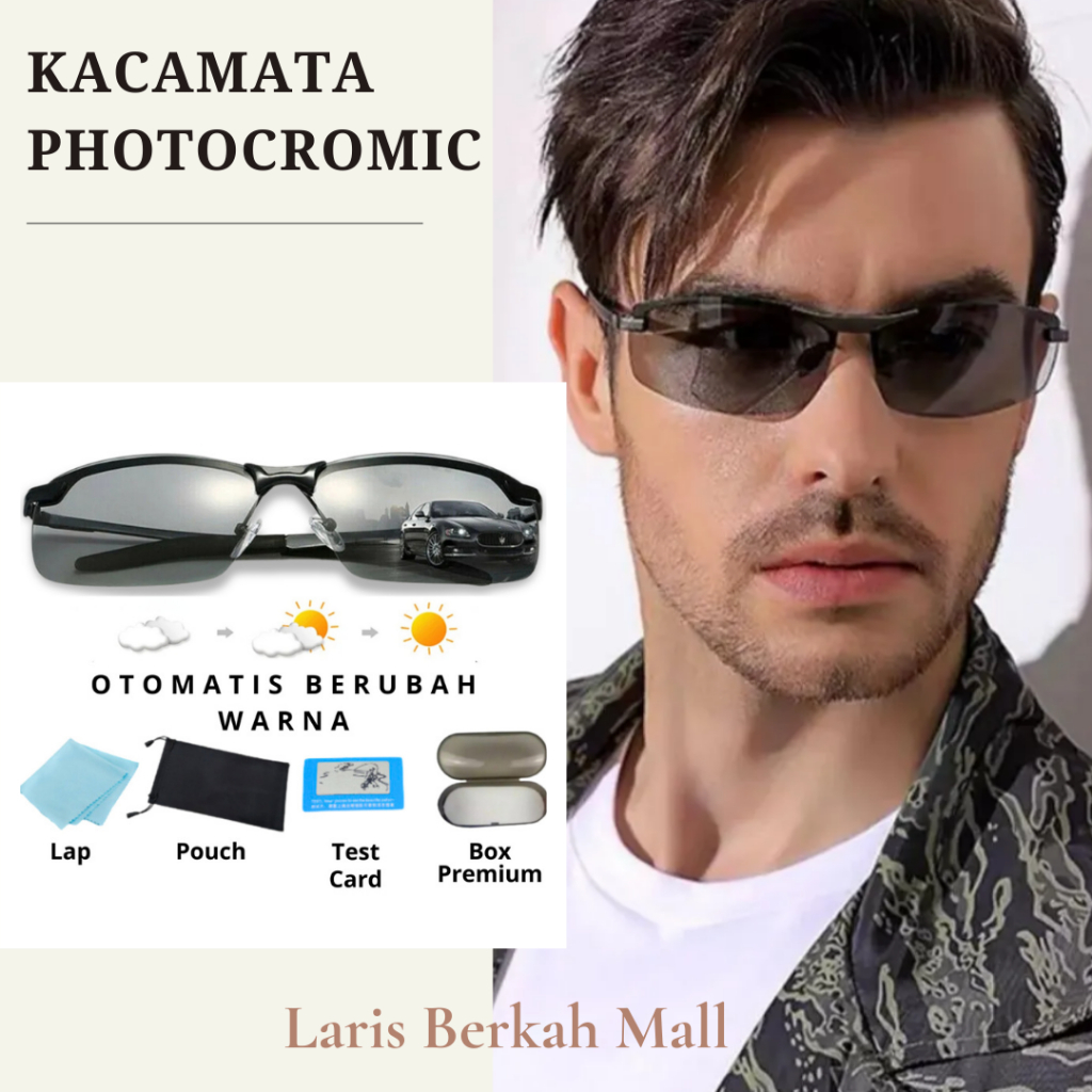 Jual Kacamata Lensa Photocromic Polarized Pria | Kaca Mata Photochromic UV400 Pria Wanita Ori ...