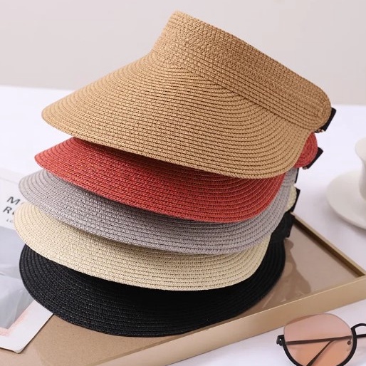 Jual Super Heboh Topi Visor Matahari Lipat Topi Kertas Visor Jerami ...