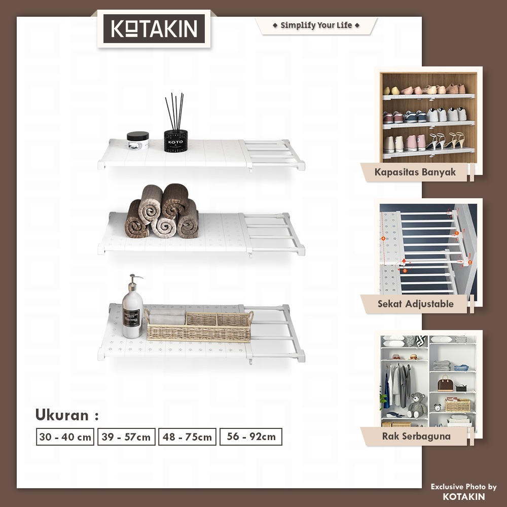 Jual Sekat Lemari Fleksibel Rak Lemari Gantungan Kerudung Sekat Dapur ...