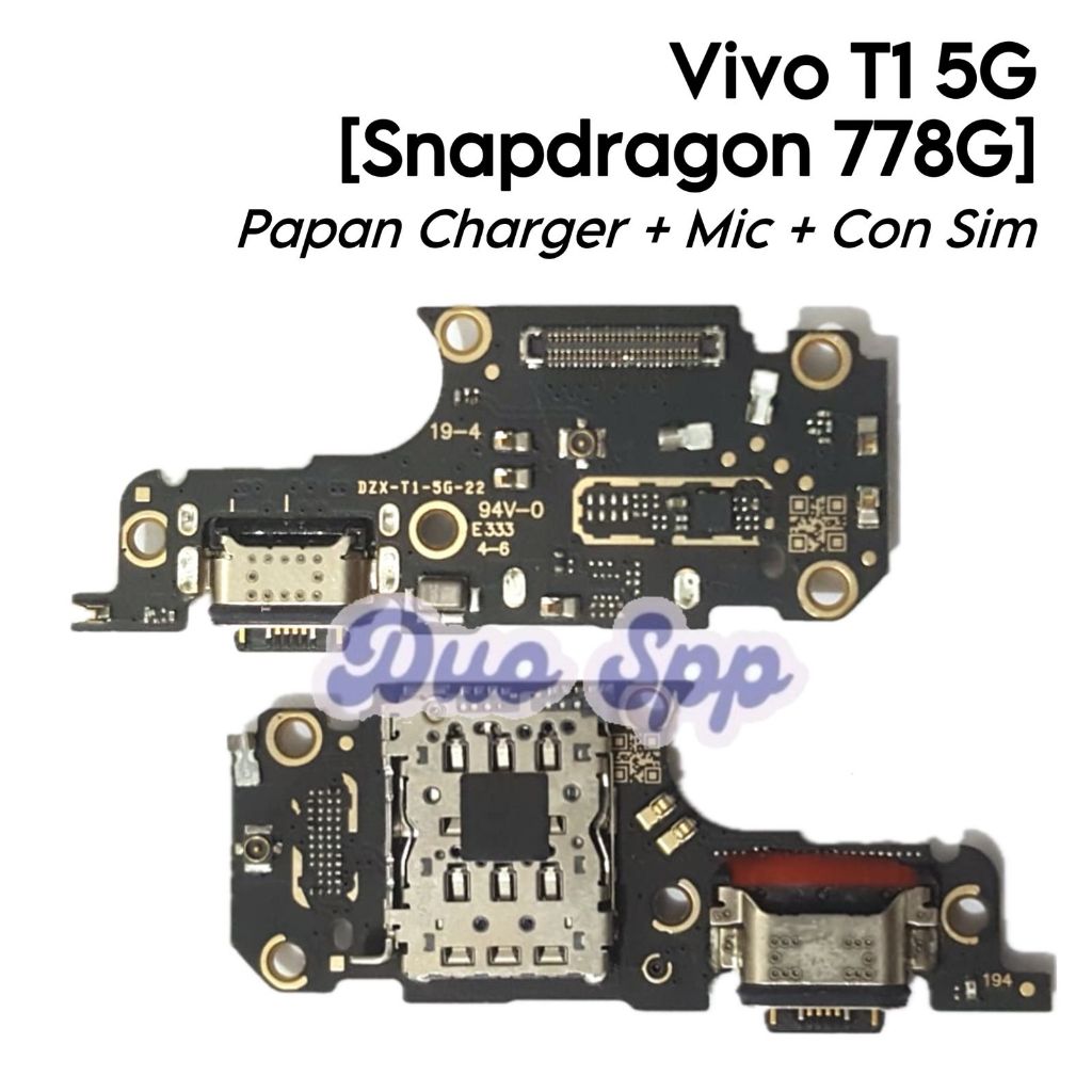 Jual Papan Konektor PCB Charger Mic + Con Sim Vivo T1 5G [SNAPDRAGON 778G] / V2141 / V2157 ...