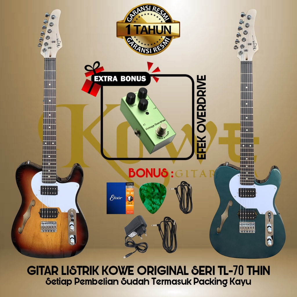 Jual Gitar Listrik Kowe Original Seri TL - 70 THIN Bonus Efek Gitar ...