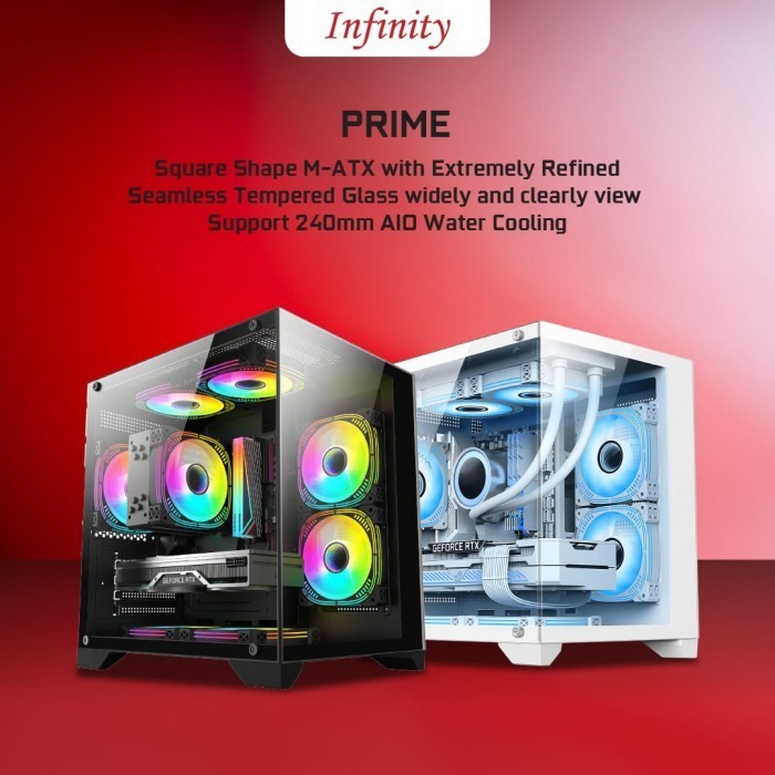 Jual Casing PC Gaming Infinity Prime Plus 3 Fan F121 RGB mATX Case ...
