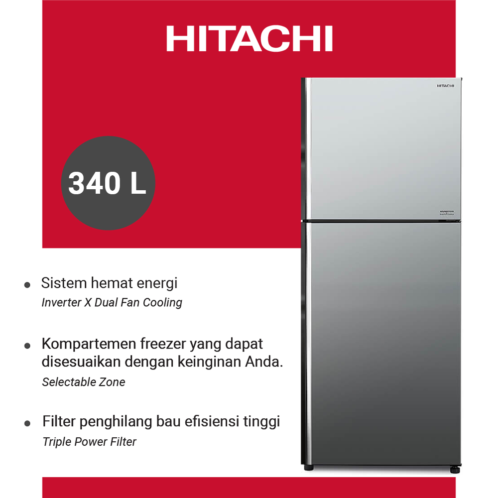 Jual HITACHI Kulkas 2 Pintu 340 Liter R-VX40PGD9 BSL | Shopee Indonesia