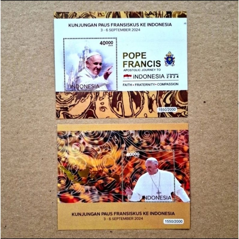 Jual prangko souvenir sheet paus Fransiskus Apostolic Journey Pope ...