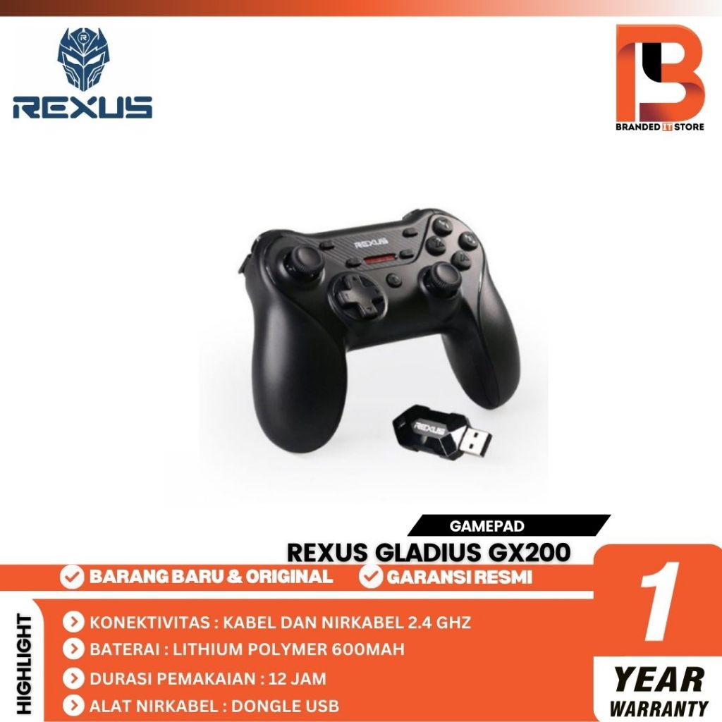 Jual Gamepad Rexus Gladius GX200 - Wireless Controller - Hitam | Shopee ...