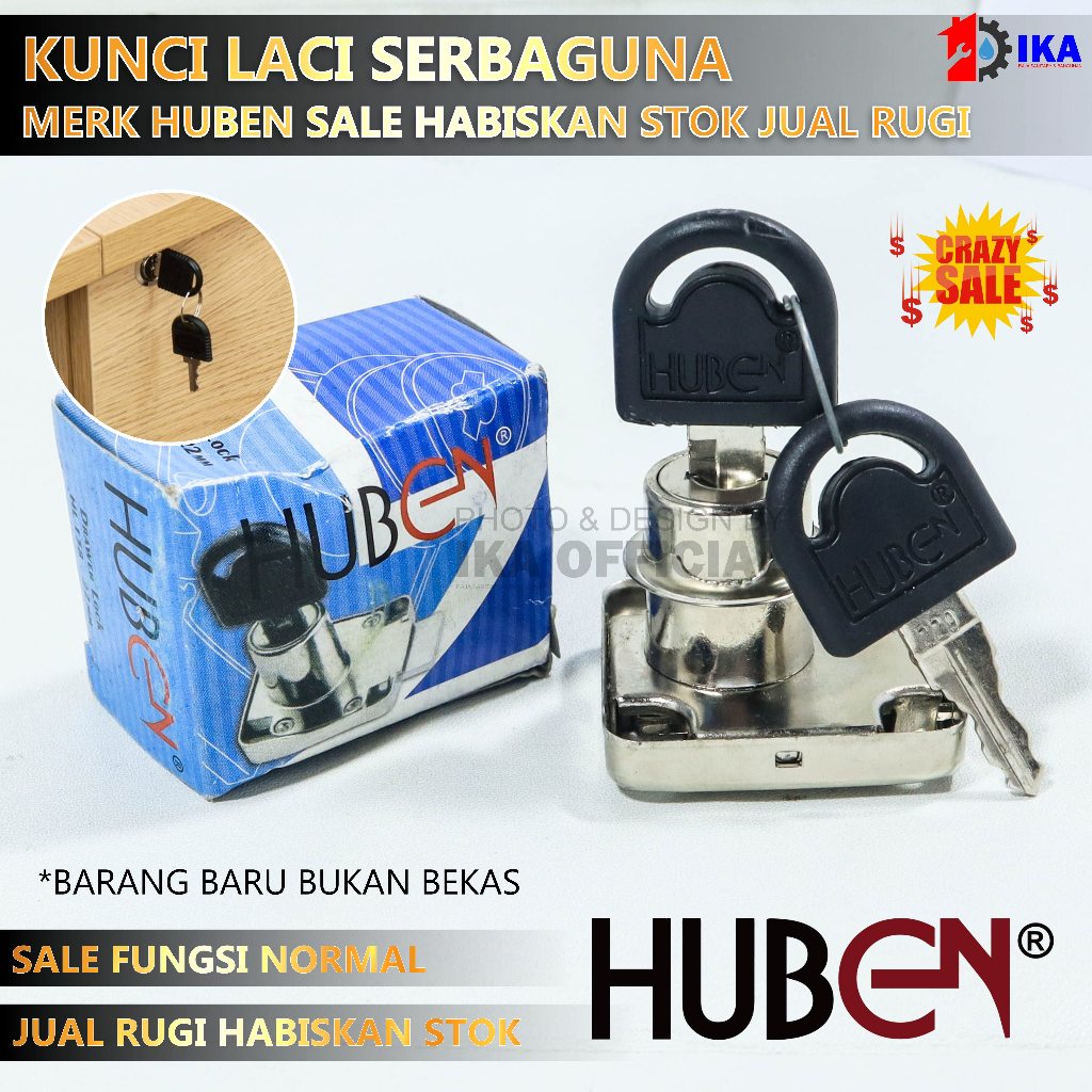 Jual CRAZY SALE kunci camlock huben hl103-20/ kunci loker / kunci laci hl 103-20mm / kunci ...