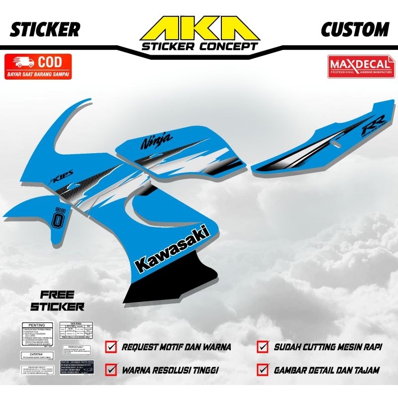 Jual Sticker striping Kawasaki Ninja RR old transparan maxdecal (bisa ...