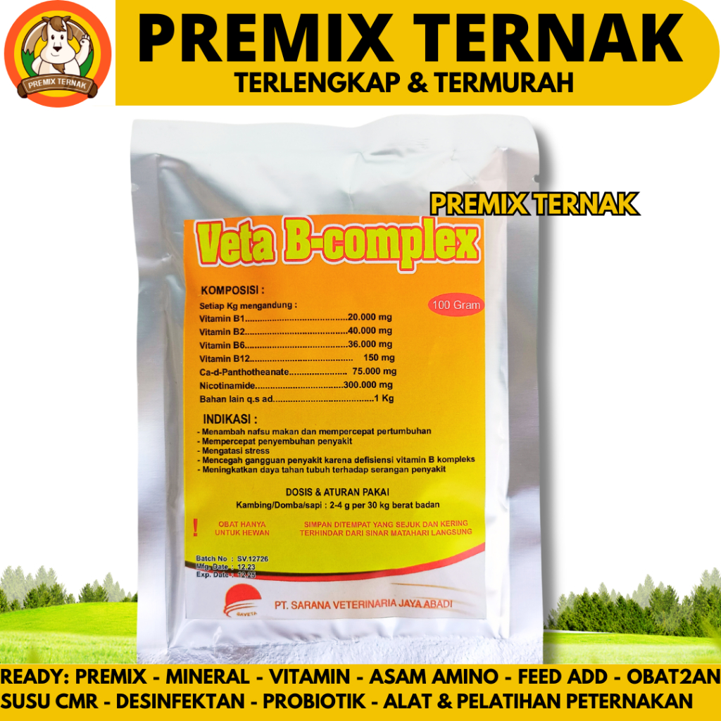 Jual VETA B COMPLEX 100 GRAM - Multivitamin B komplek ternak ruminansia ...