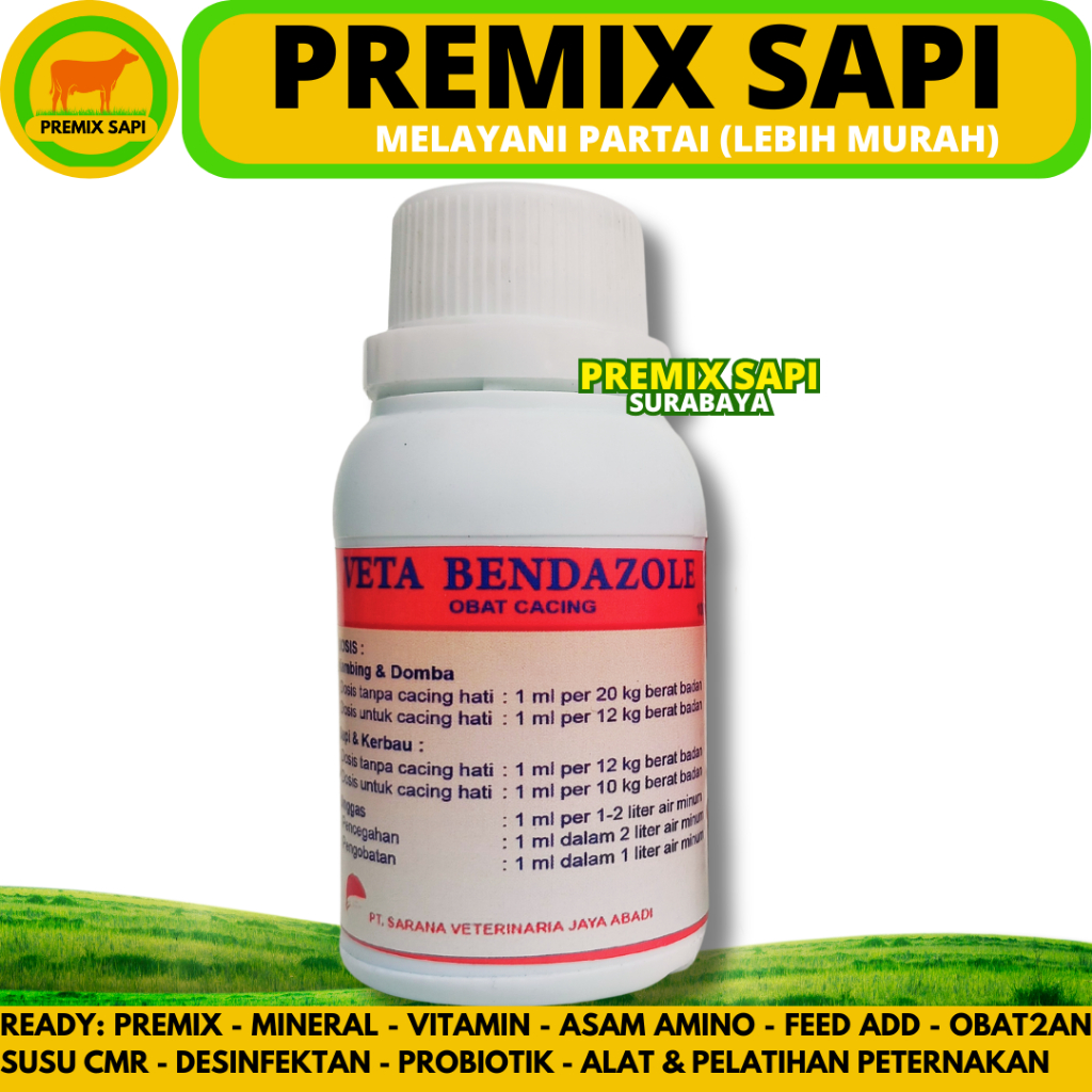 Jual VETA BENDAZOLE 100ML - Obat Cacing Ternak - Obat Cacing Sapi ...