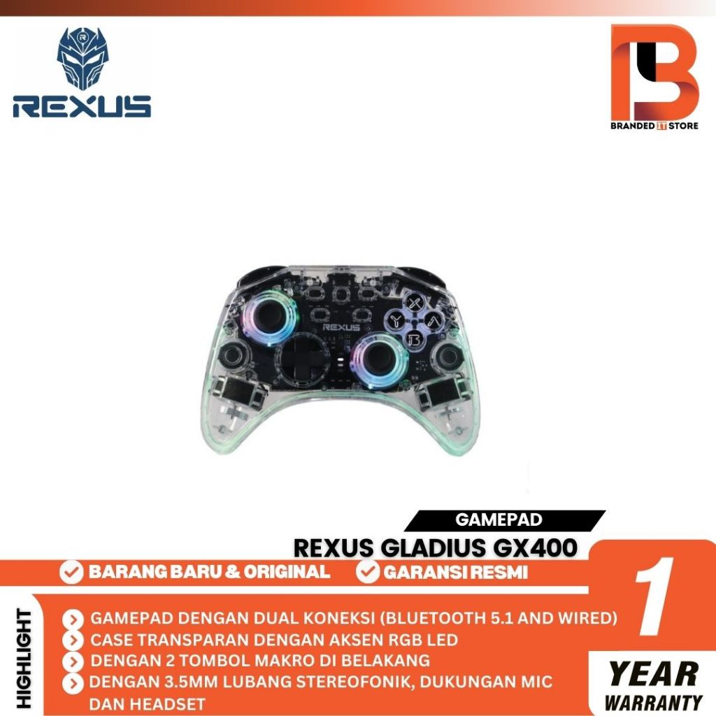 Jual REXUS GLADIUS GX400 BLUETOOTH Gamepad Original | Shopee Indonesia
