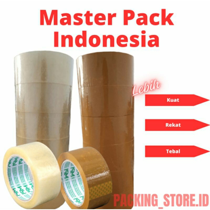 Jual Lakban Ekonomis 1 slop isi 6 ukuran 45mmx100yard / Lakban Bening / Lakban Coklat / Lakban ...