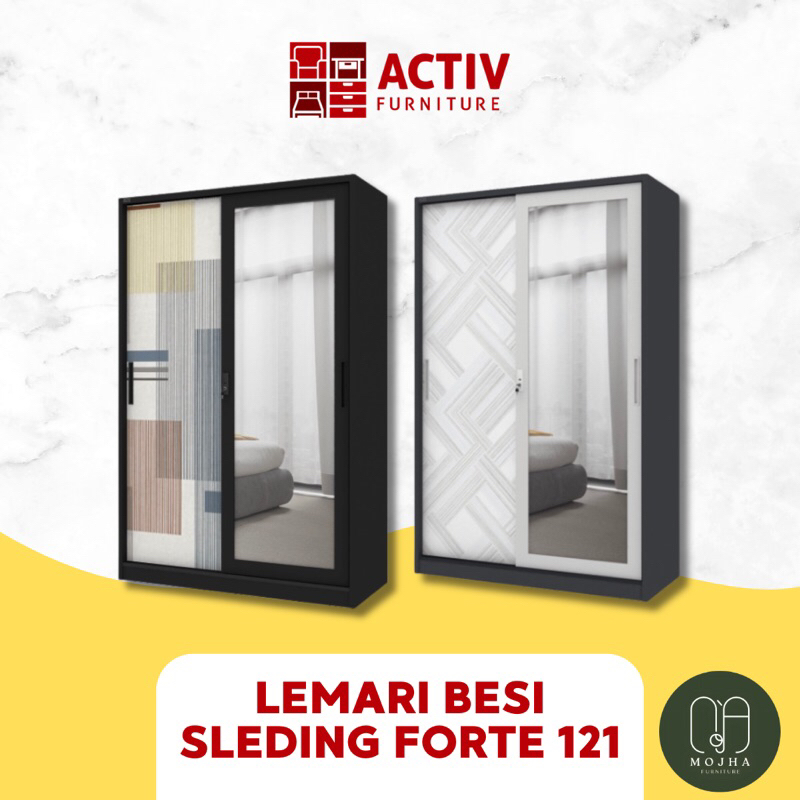 Jual LEMARI PAKAIAN BESI SLEDING FORTE SL 121 ACTIV || 2 PINTU SLEDING ...