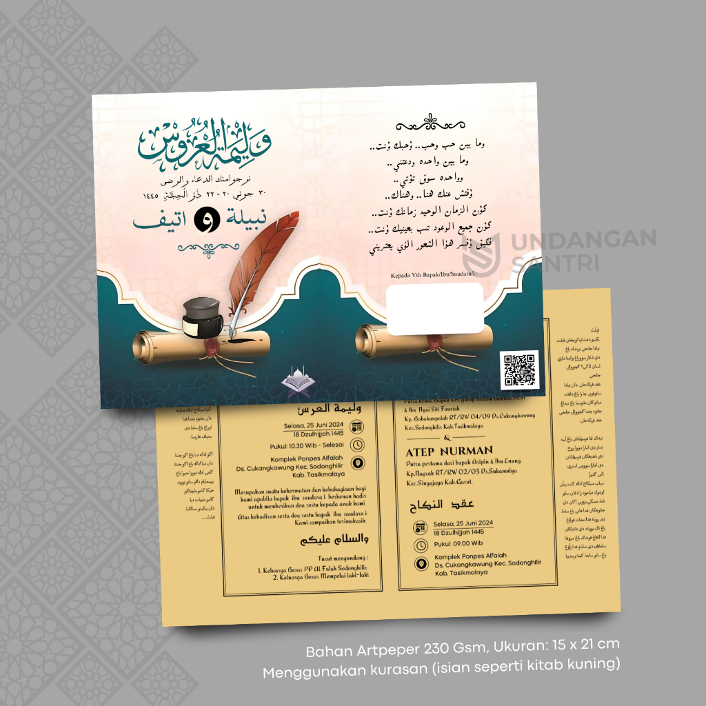 Jual Undangan Pernikahan Santri, Undangan Kitab Kuning – Undangan Unik ...