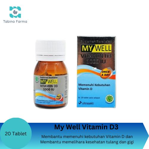 Jual My Well Vitamin D3 1000 IU 20 Tablet Memelihara kesehatan tulang ...
