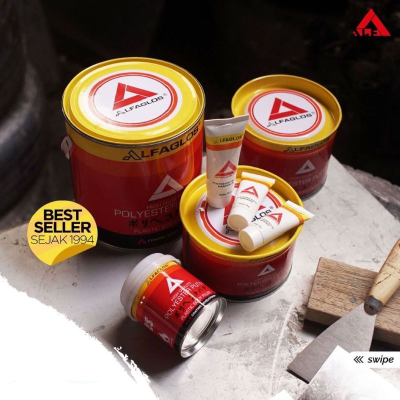 Jual Dempul Alfa Polyester Putty Alfaglos Besi Plastic Body Filler ...