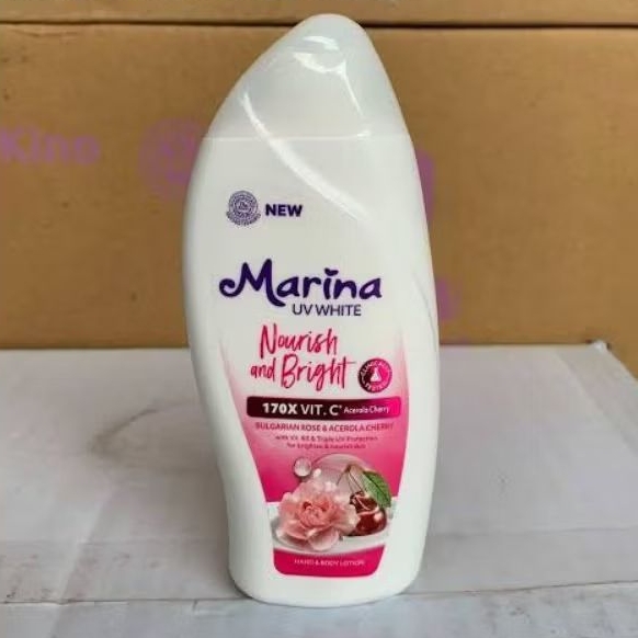 Jual Marina uv white kecil nourish and bright - hand & body lotion mini ...
