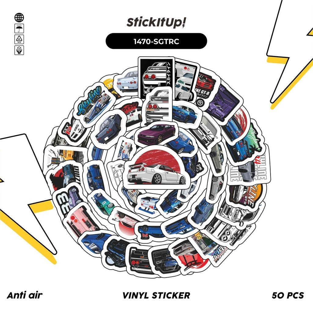 Jual COD 100 Pcs Stiker Pack Skyline GTR SuperCar Lucu Aesthetic Vynil ...